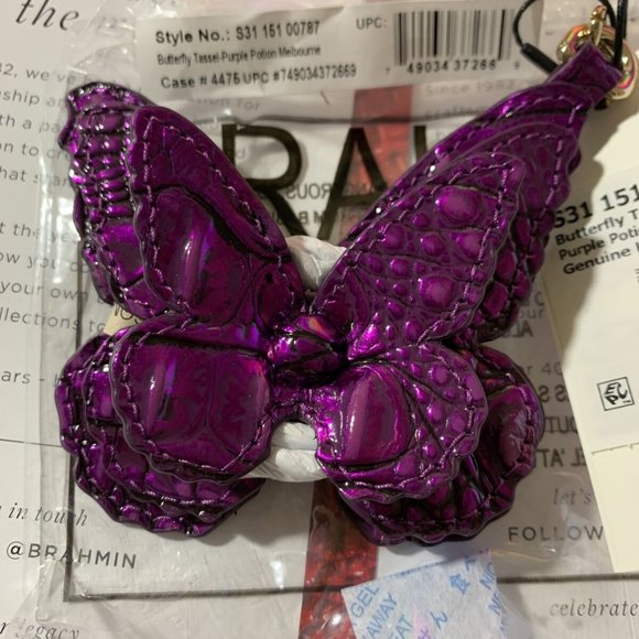 Brahmin | Accessories | Brahmin Butterfly Tassel Purple Potion Bag ...